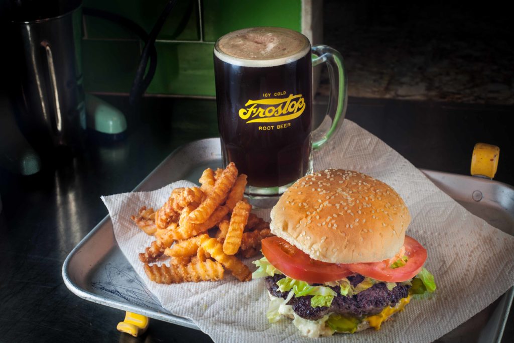 The Lot-O-Burger delivers a lot of flavor between a sesame seed bun.